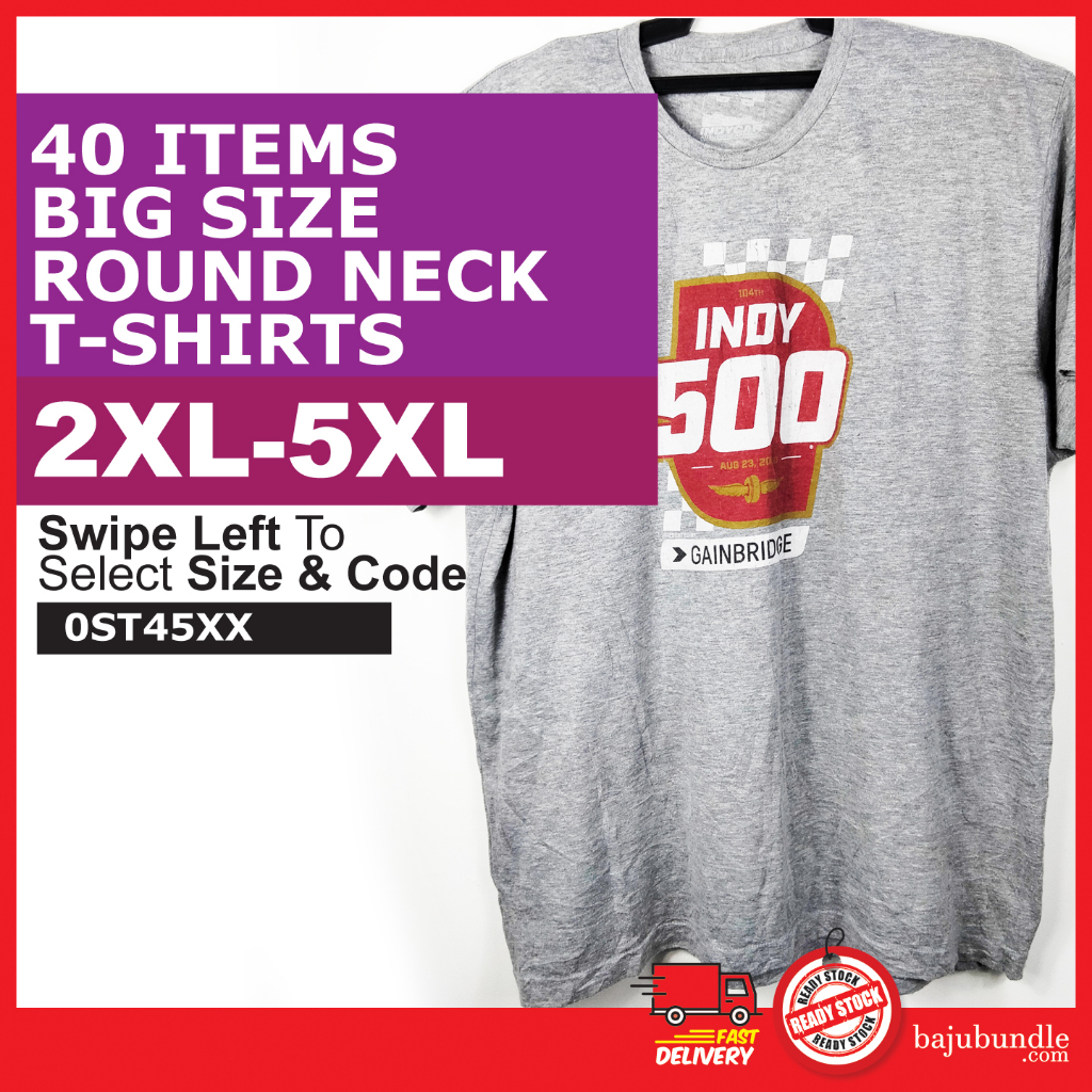 Baju Bundle Saiz Besar (Saiz: 2XL-5XL) T-shirts Bundle Big Size Tshirt Bundle Oversize Baju ...