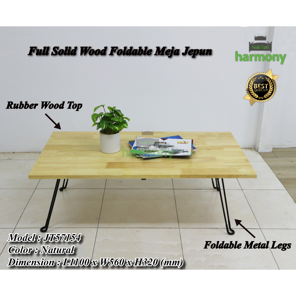 Harmony Solid Wood Hot Press Laminate Foldable Meja Jepun / Meja Jepun ...