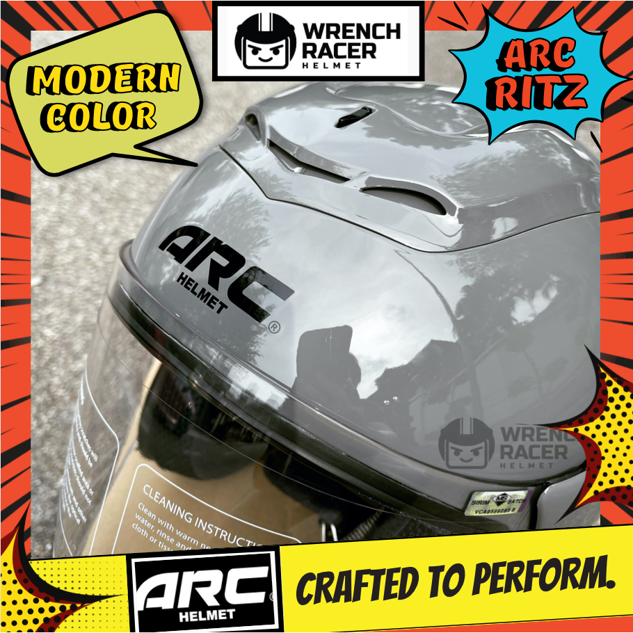 Helmet ARC Ritz ★Pastel & Modern Color V2★ - Modern Grey / Pastel Pink ...