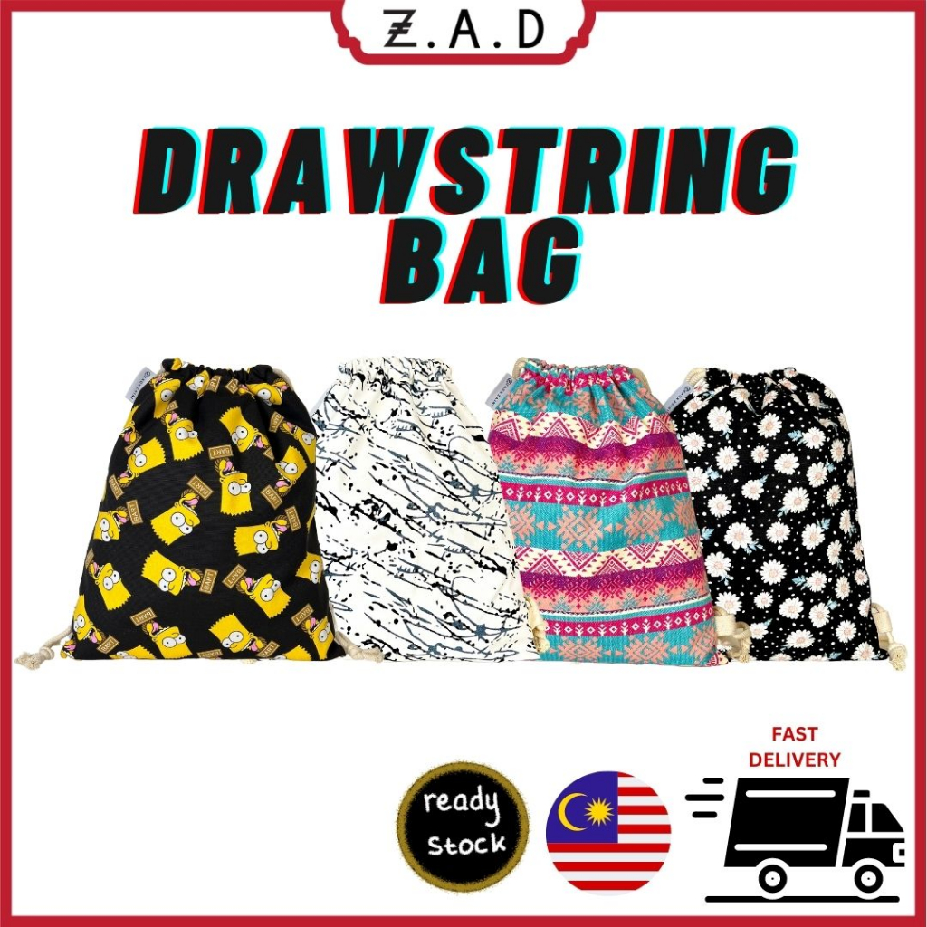 [Ready Stock] Drawstring Bag Hipster Bag Couple Bag Santai Bag Pantai ...