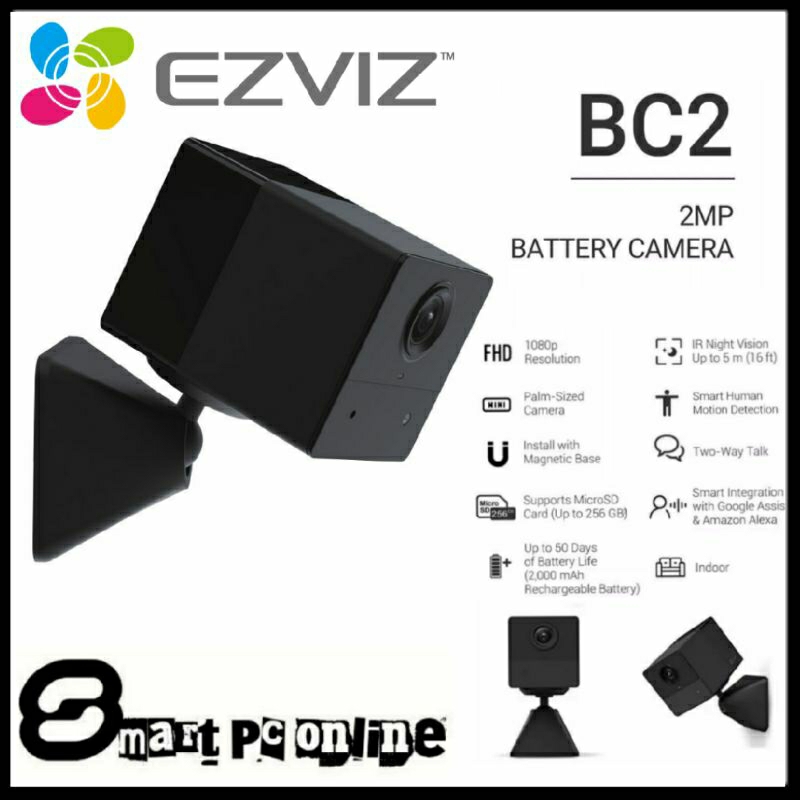 Ezviz CB2 / BC2 / CB1 2MP Indoor Wi-Fi Smart Home Battery Night Vision ...