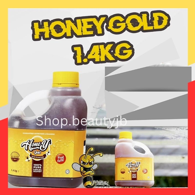 MADU SHUIB ASLI PURE HONEY GOLD 1.4KG PER BOTTLE / MADU LEBAH KELULUT ...