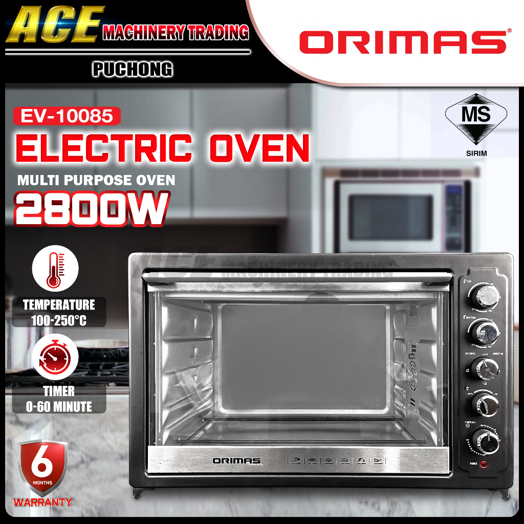 [ ORIMAS ] Electric Oven 100L 2800W Timer Function Multi Purpose ...