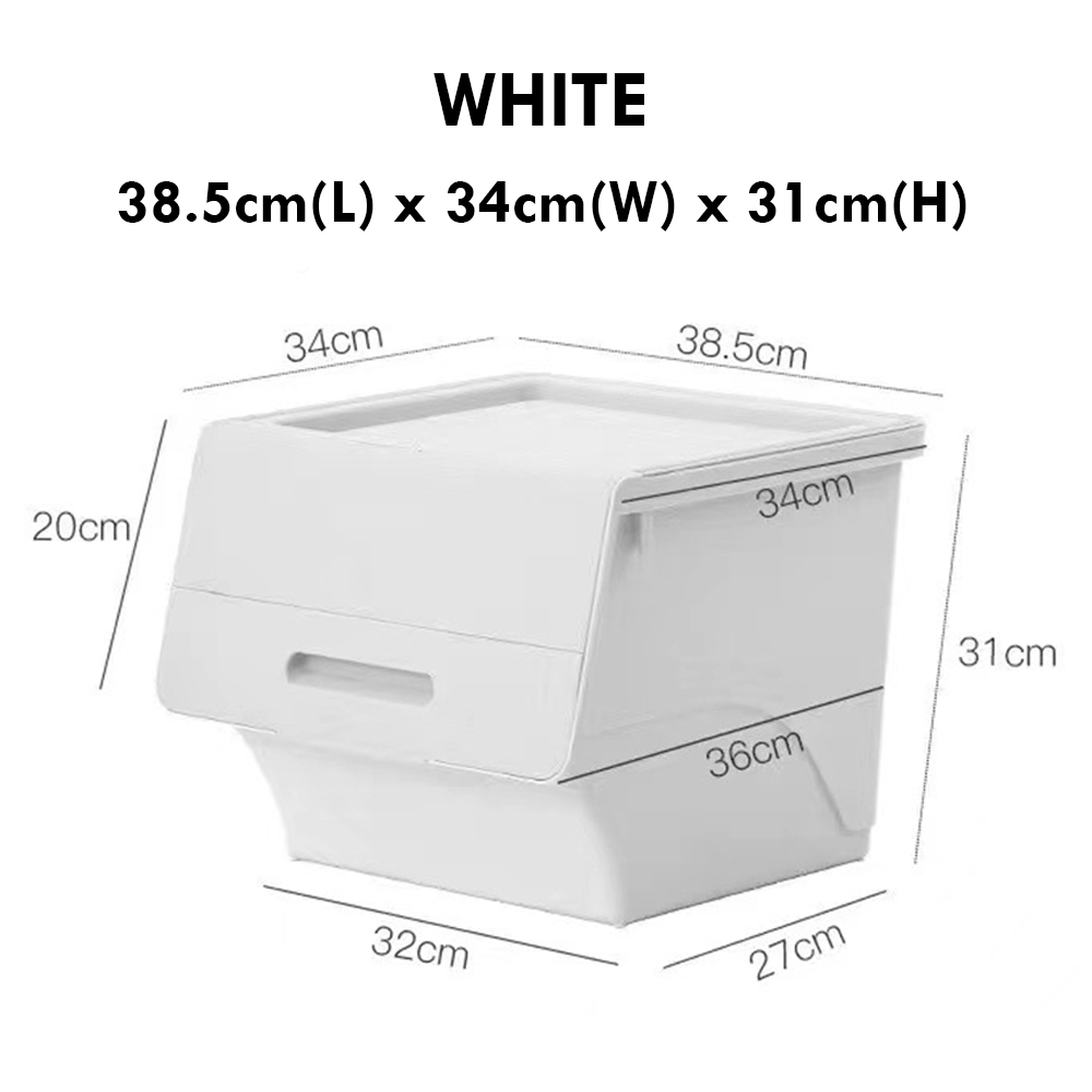 36L Korea Multipurpose Stackable Toy Storage Box Front Opening Storage ...
