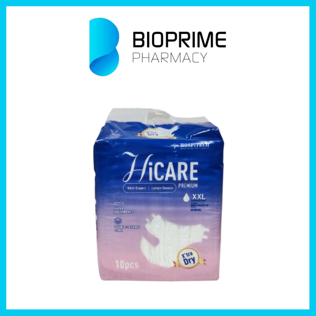 HICARE PREMIUM ADULT DIAPER EXTRA DRY XXL 10PCS | Shopee Malaysia