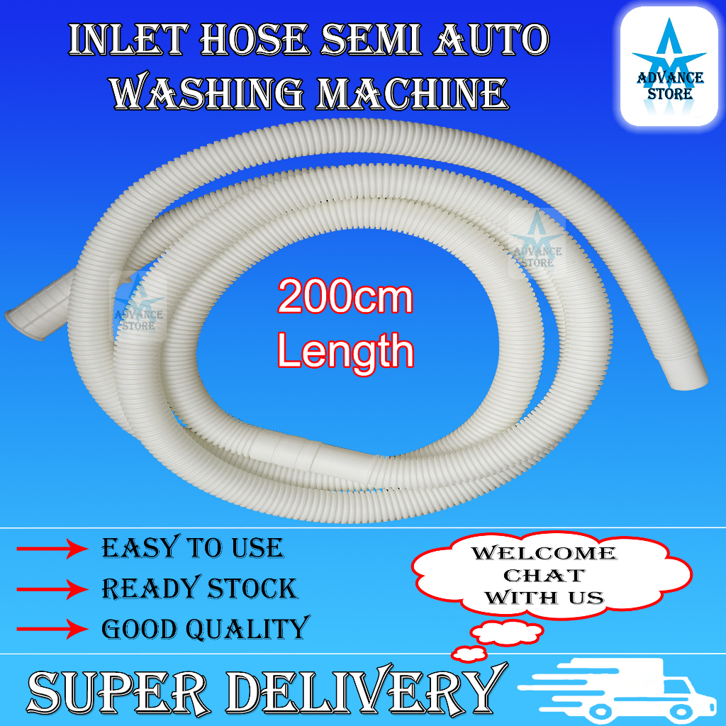 200cm = 2 Meter Universal Water Inlet Hose Pipe Semi-Automatic Washing ...