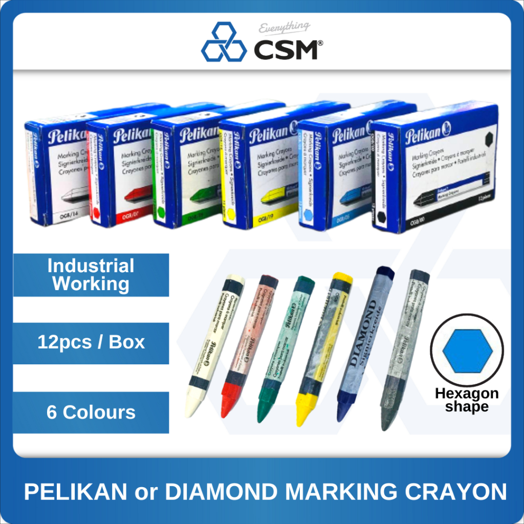 PELIKAN DIAMOND Marking Crayons OGB Cardboard Crayon Carton Wax Pencil ...