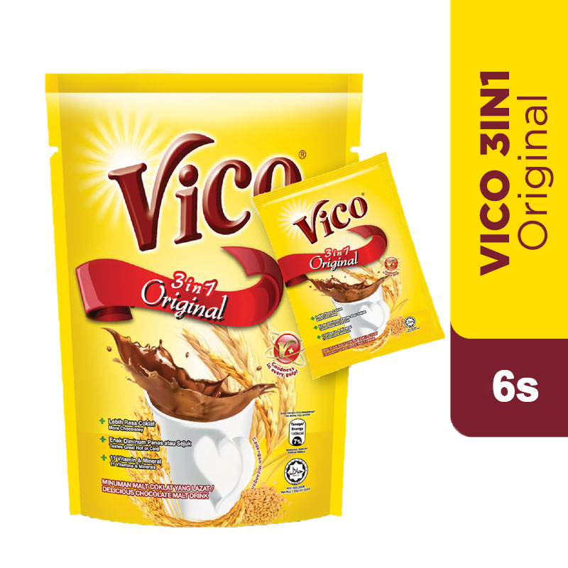 Vico 3 In 1 Original Chocolate Malt Drink (6's x 32g) | Shopee Malaysia