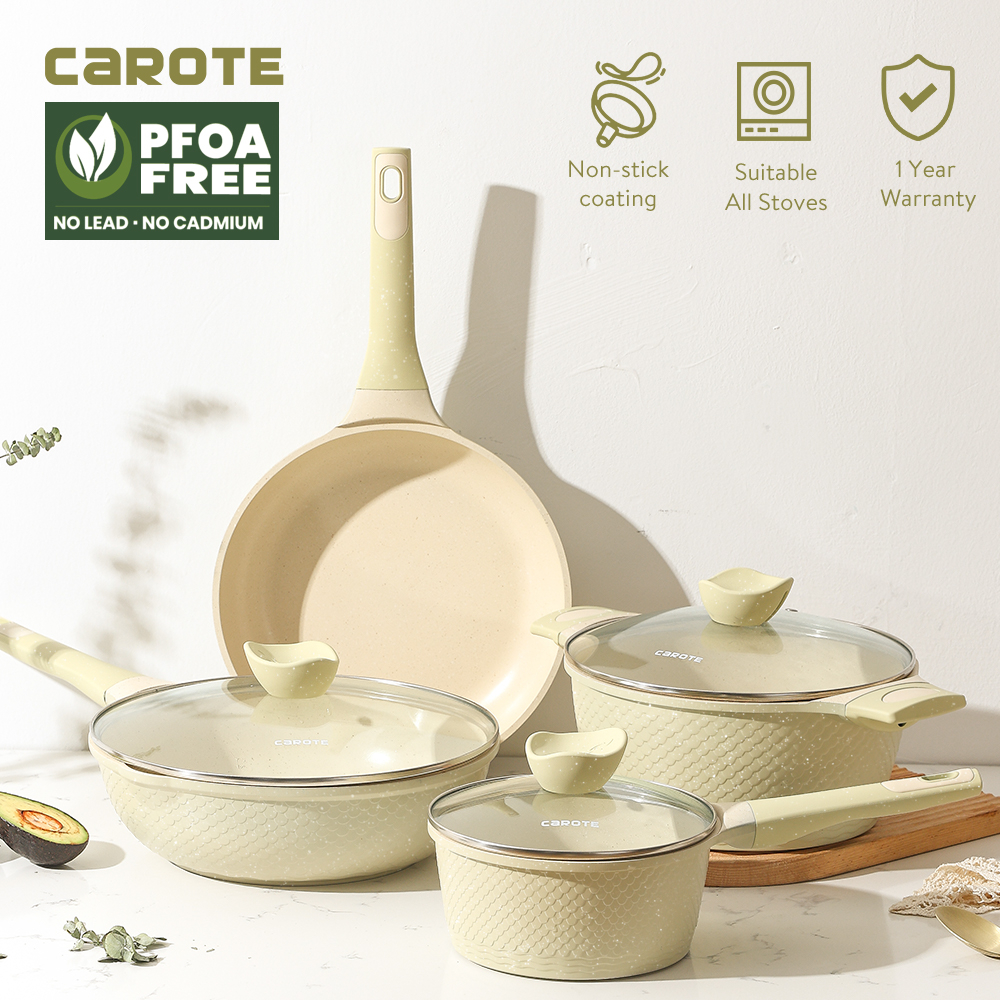 Carote 7Pcs Cookware Set Non Stick Frying Pan SaucePan Suitable All ...