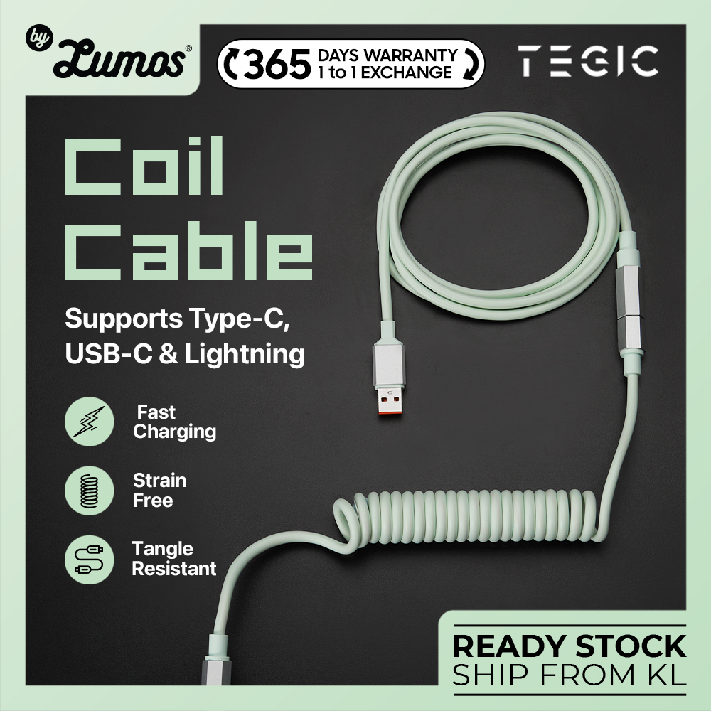 TEGIC COIL USB Fast Charging Cable Fast Charger USB-C to USB-C 100w ...