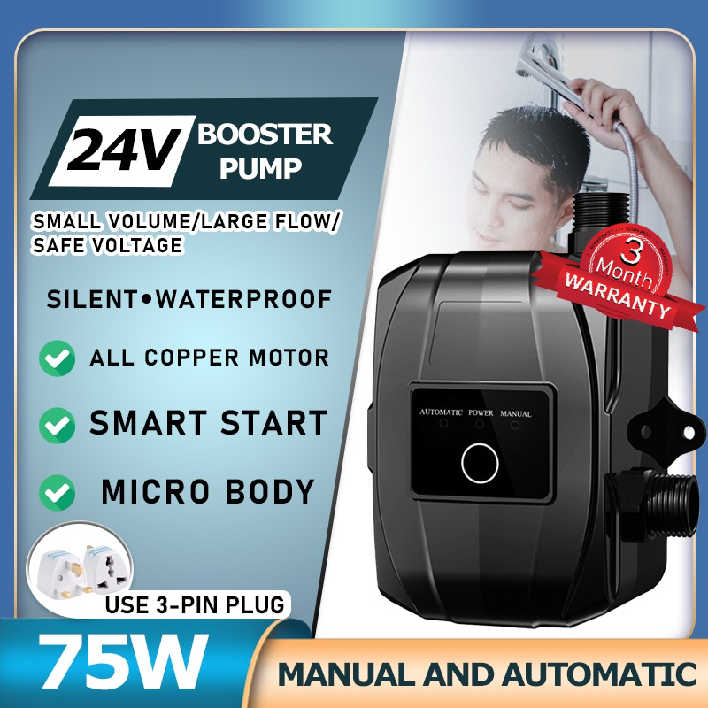 🔥Water Booster Pump Automatic 33L/min 75FT Lift 24V Safe Voltage | Home Pressure Pump with Auto ...