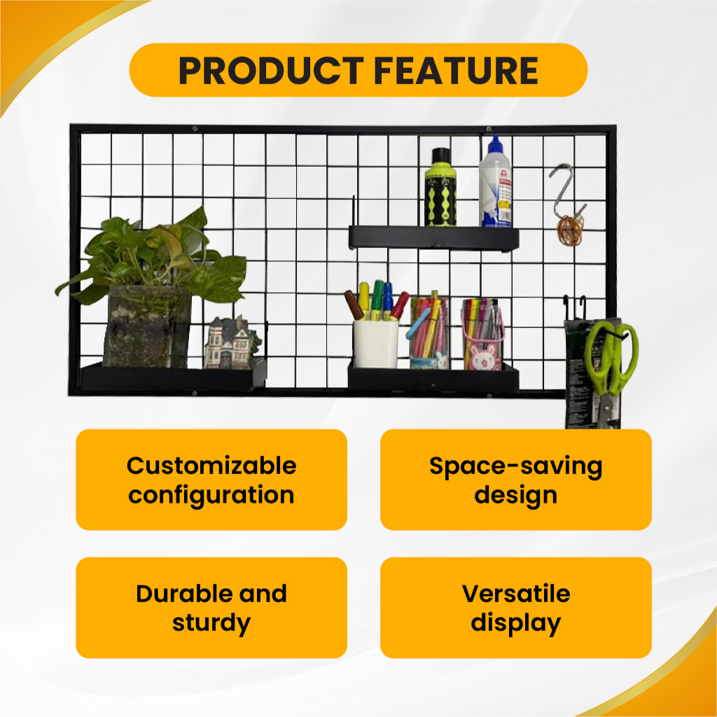 Multi Purpose Wall Netting Frame Wall Display Rack Mesh Organizer ...