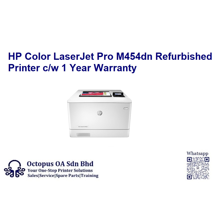 1 Year Warranty HP Color LaserJet Pro M454dn (W1Y44A) Refurbished ...
