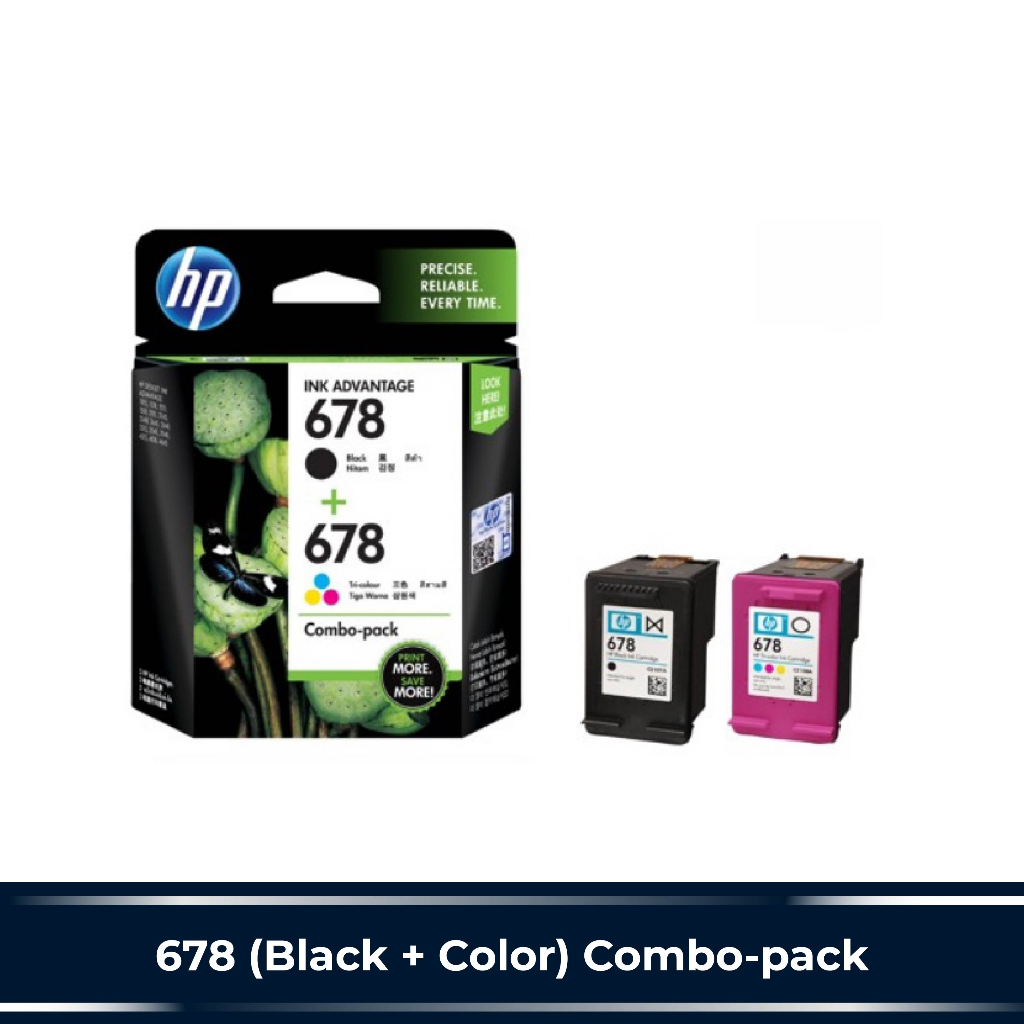 Hp Original 678 Black/678 Color Ink Cartridges (CZ107AA black/CZ108AA ...