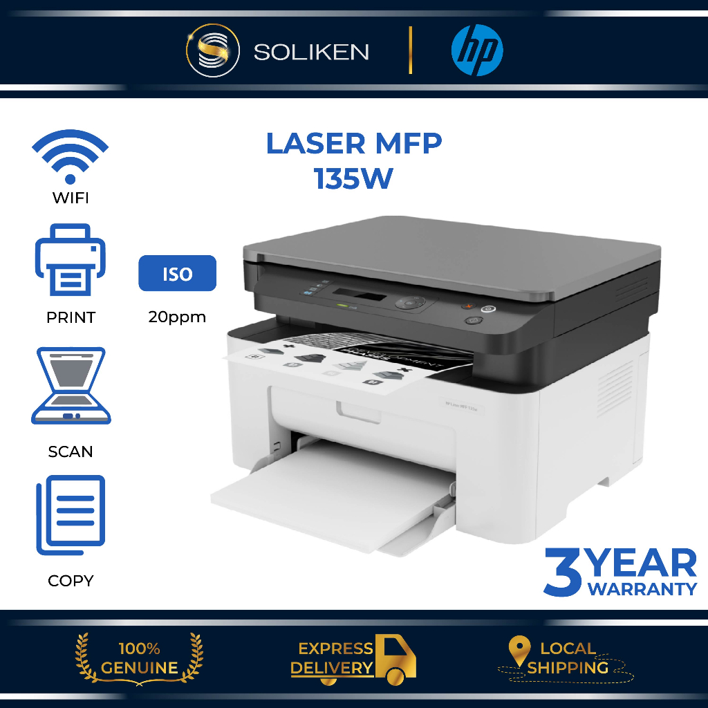 HP Laser MFP 135w Wireless Laser Printer (4ZB83A) | Shopee Malaysia