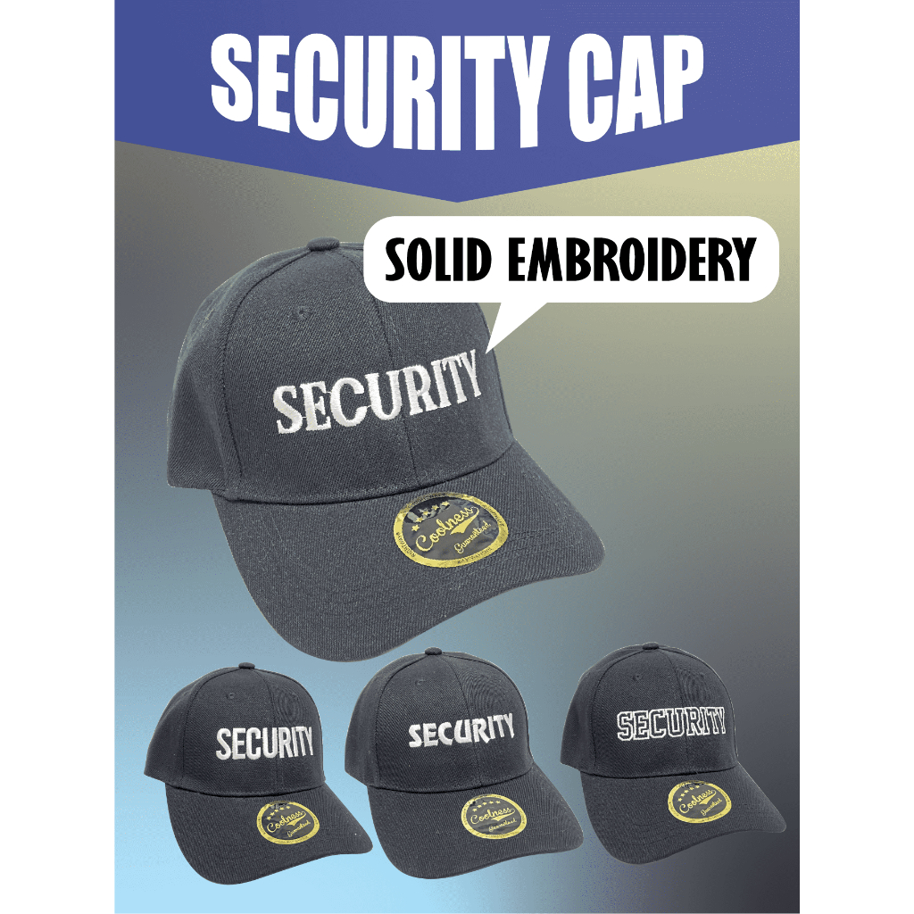 [READY STOCK] TOPI EMBROIDERY SECURITY / PENGAWAL KESELAMATAN / SAFE ...