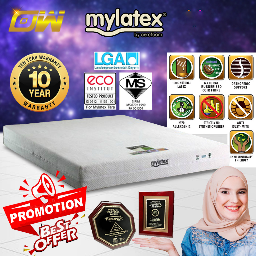 MyLatex Rio 8 Inches Semi-Firm 100% Natural Latex Mattress - Queen / King Size (10 Years ...