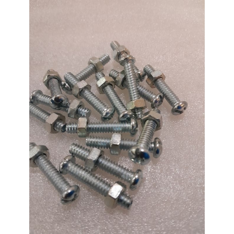 Pan head M5 @3/16" x 1" bolt and nut (hexagon) | Shopee Malaysia