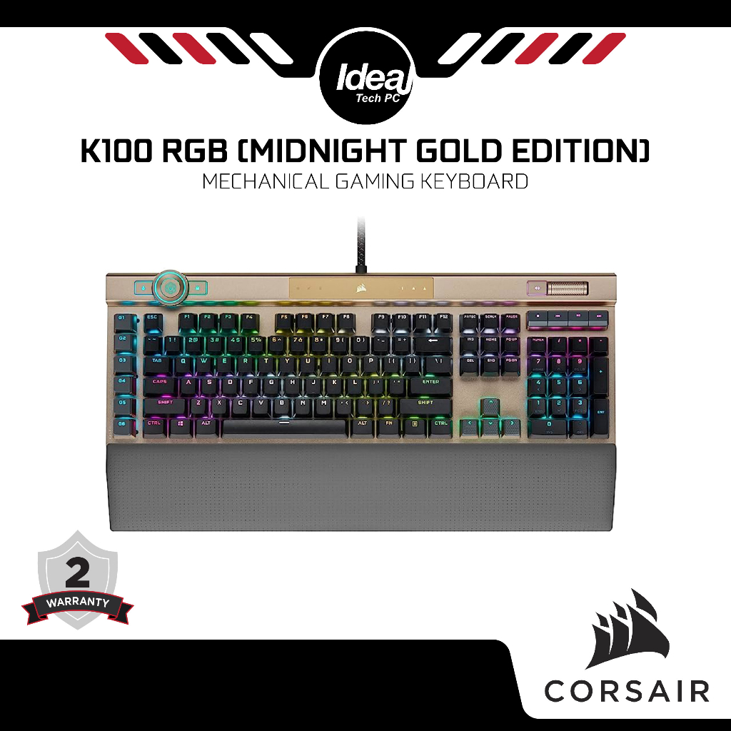 Corsair K100 RGB Optical-Mechanical Midnight Gold Edition | Gaming ...