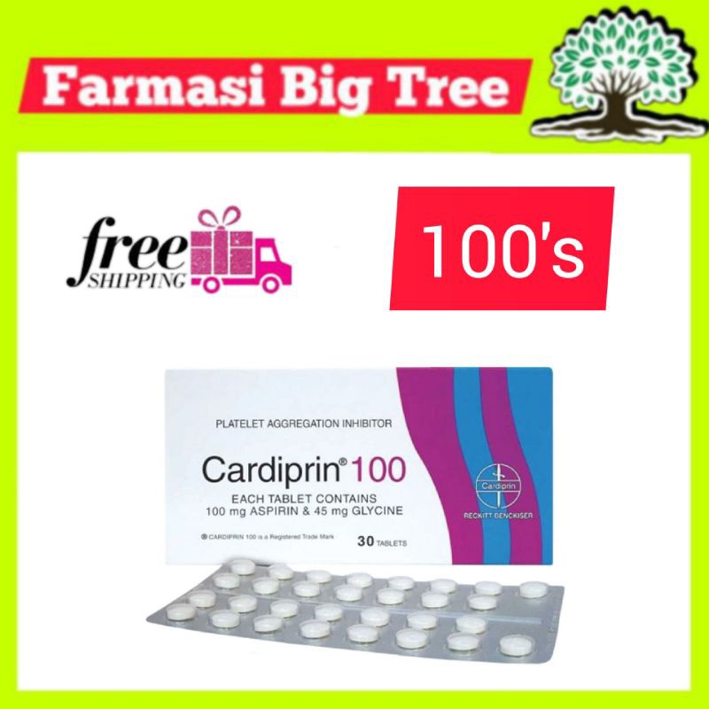 Cardiprin 100 tablets (each tablet contains 100mg Aspirin & 45mg ...