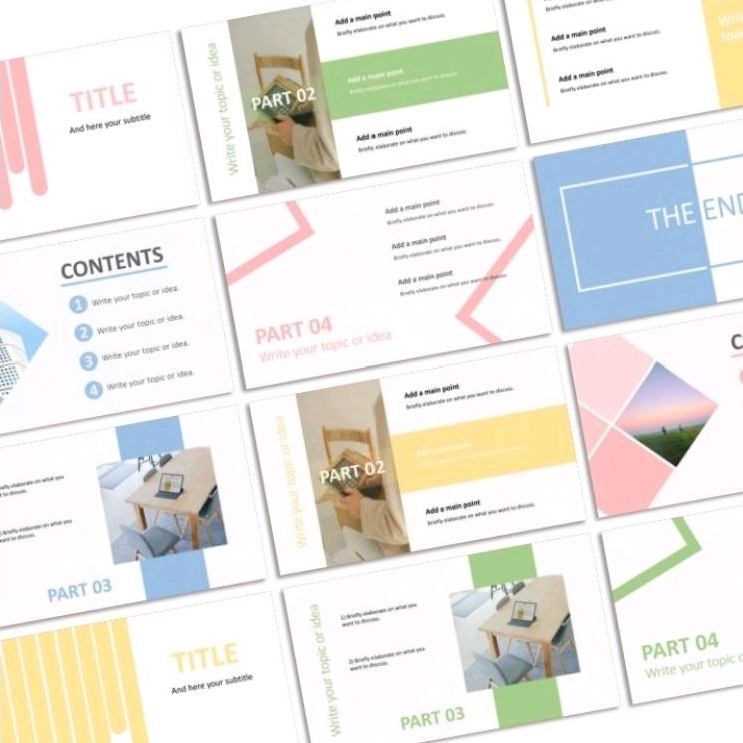 Simple Cute Color Presentation PowerPoint Template | Shopee Malaysia