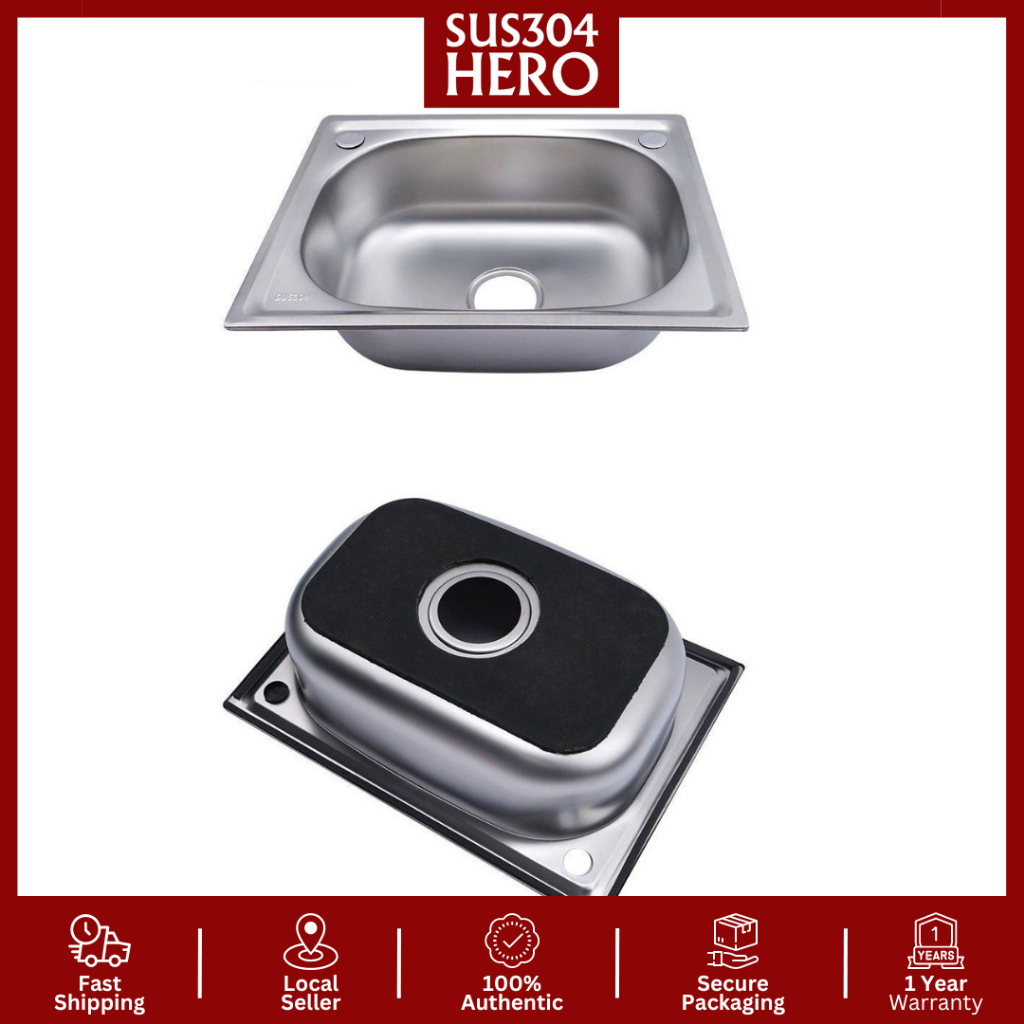 SUS7 Kitchen Sink 304 Stainless Steel Handmade Nano Sinki Dapur Bowl ...