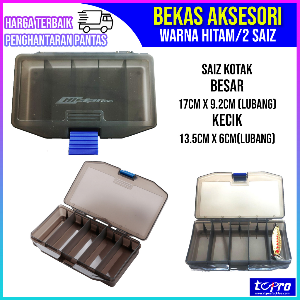 Bekas Hitam Aksesori Memancing Pancing Tool Box Bait Lure Case Small ...