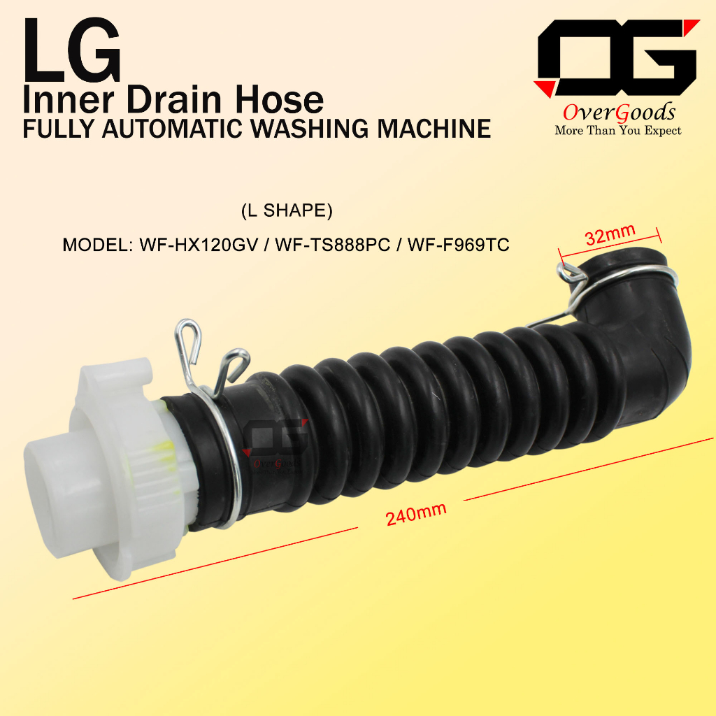 WF-HX120GV WF-TS888PC WF-F969TC Rubber Inner Drain Hose L SHAPE LG INNER PIPE DRAIN HOSE ASSY ...