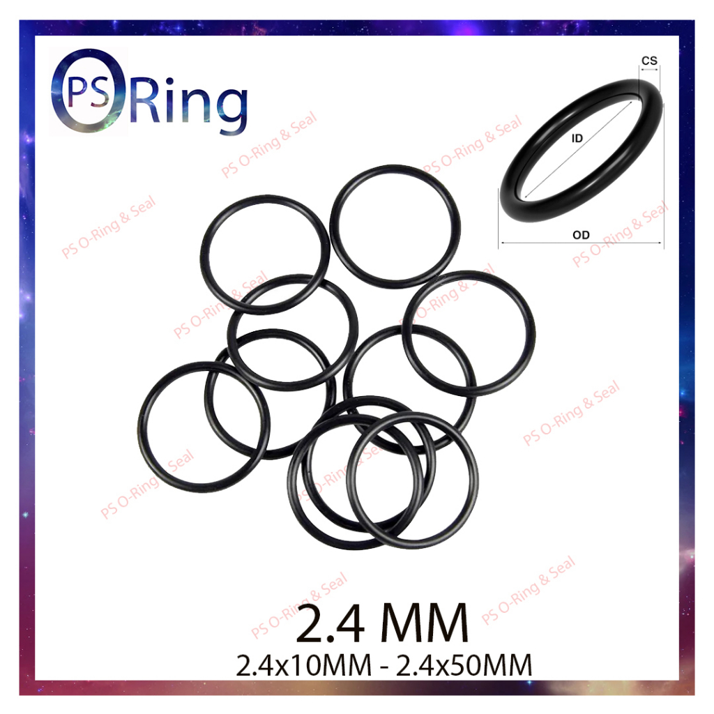 2.4MM NBR Sealing O-Ring Rubber Ring Black O Ring Gaskets Black 2.4MM ...