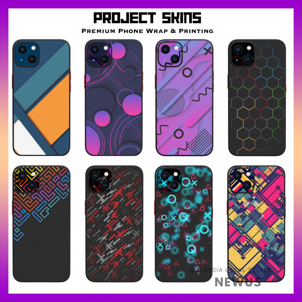 Project Skins Abstract Phone Back Sticker Wrapping Wrap | Shopee Malaysia