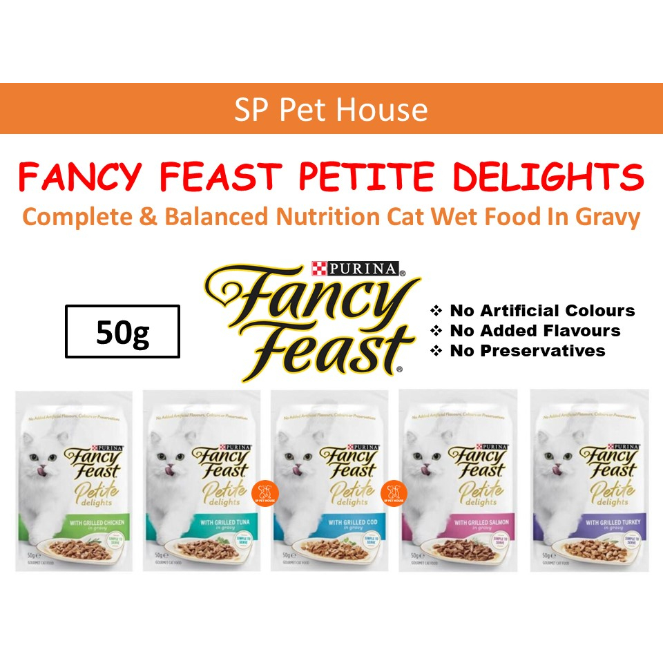 FANCY FEAST Petite Delights Cat Wet Food Pouch 50g **BUY 8 FREE Fancy ...