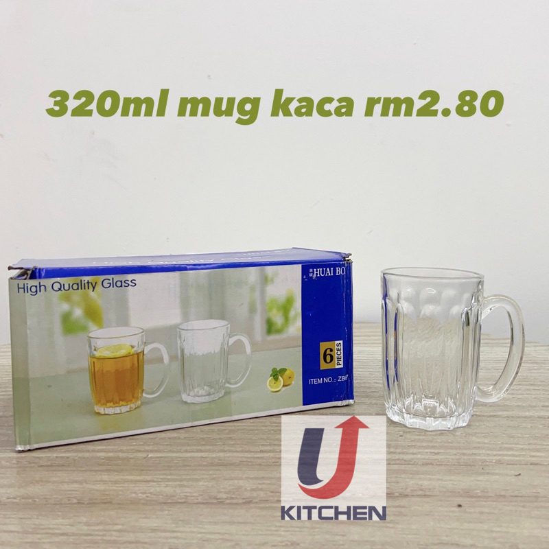 MA67 [6Pcs/Set] Teh Tarik Glass Mug Cup/Transparent Glass Cup/Coffee ...