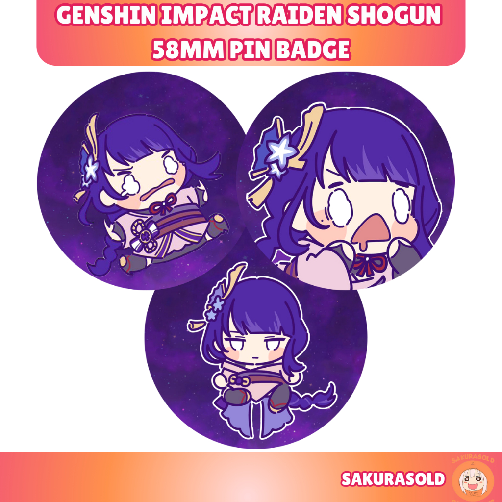 Genshin Impact Pin Badge Genshin Pin Genshin Impact Badges Raiden ...