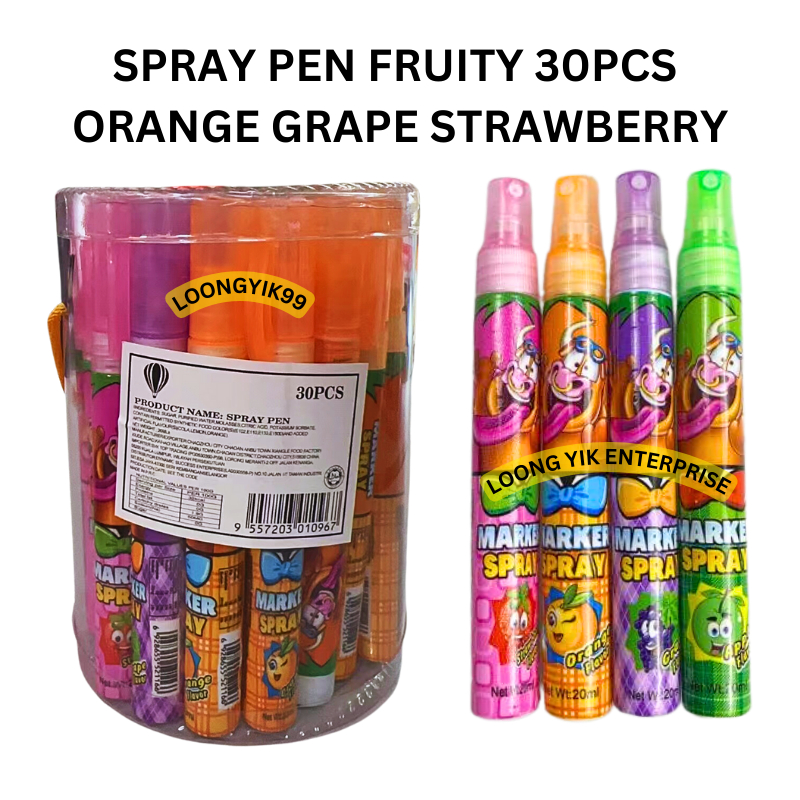 SPRAY PEN / TOOTHBRUSH SPRAY FRUITY FLAVOUR 30PCS ORANGE GRAPE ...