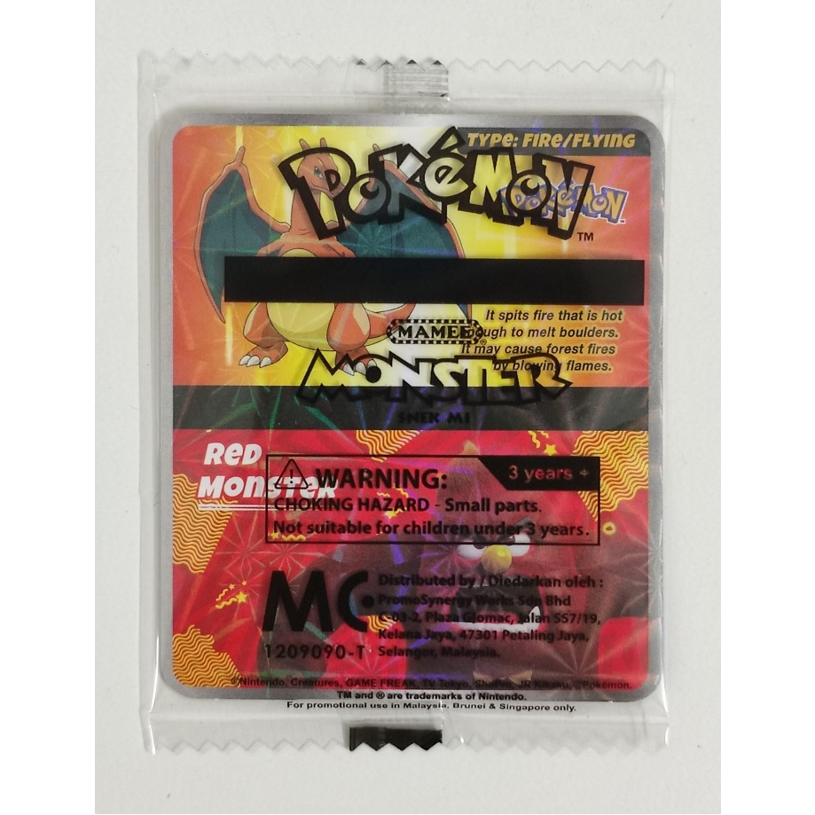 Mamee Monster Pokemon Sticker Card - Garchomp, Arceus, Charizard ...