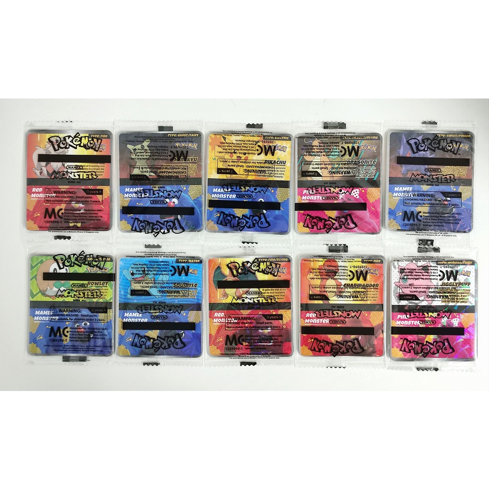 Mamee Monster Pokemon Sticker Card - Garchomp, Arceus, Charizard ...