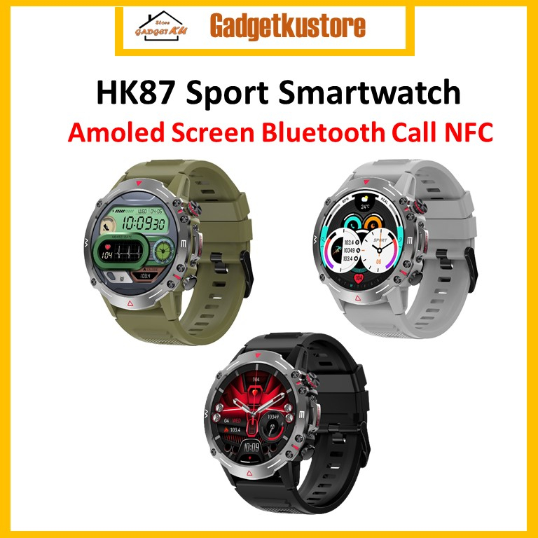 HK87 AMOLED Smart Watch Bluetooth Call 1.43inch Full Touch Screen NFC ...
