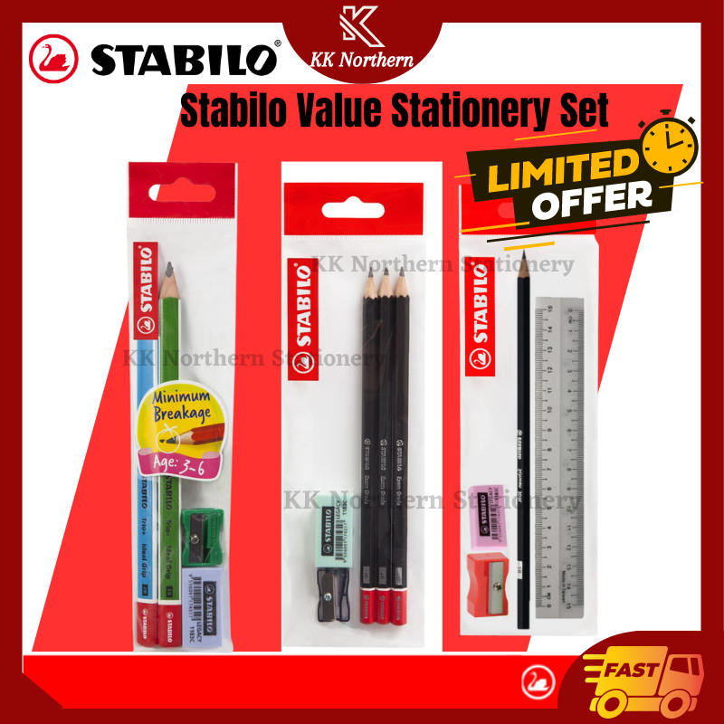 Stabilo Graphite Pencil 2B Pencil Pag With Eraser and Sharpener Value ...