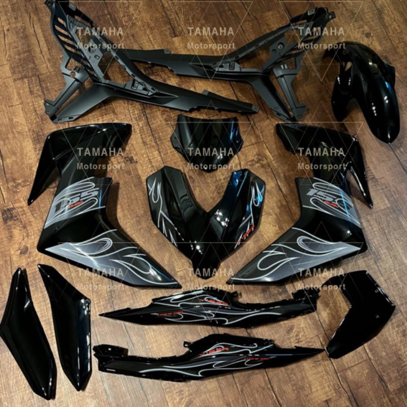 YAMAHA Y16 Y155 vva hitam API black fire Cover set (Sticker Tanam ...