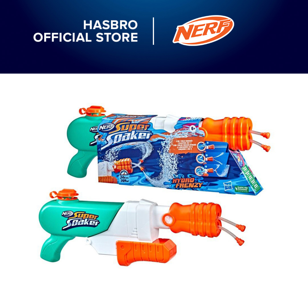 Nerf Super Soaker Hydro Frenzy Water Blaster, Wild 3-In-1 Soaking Fun ...
