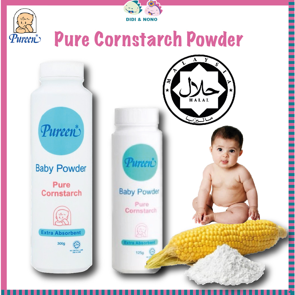 Pureen Baby Powder Pure Cornstarch [4og 125g 300g] Bedak Serbuk Bayi ...