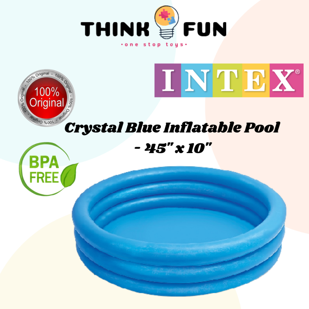59416 3 rings INTEX Crystal Blue Pool (156 Litre) Inflatable Pool /baby ...