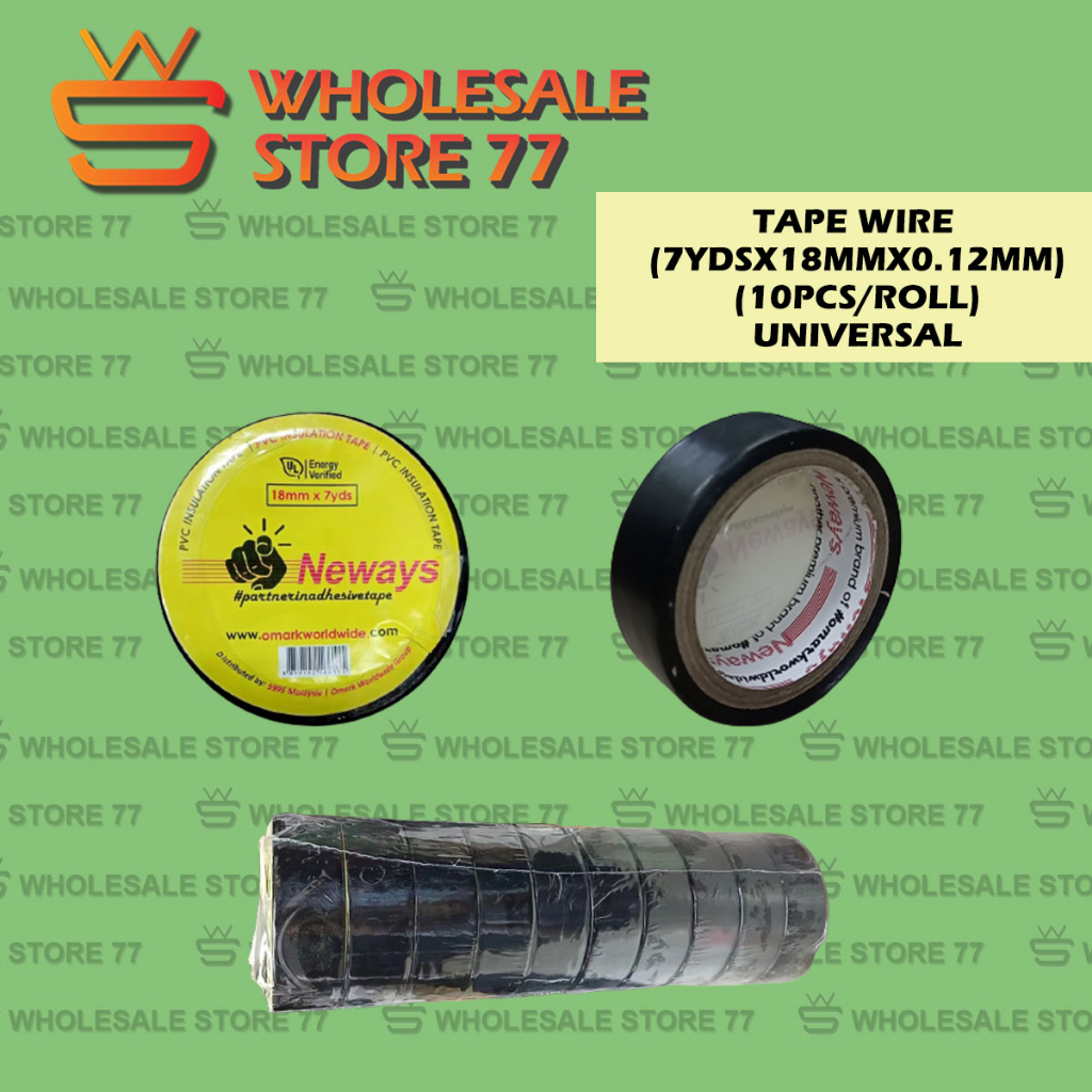 UNIVERSAL CAR NEWAYS BLACK TAPE PVC INSULATION TAPE 18MM X 7YDS WIRE ...