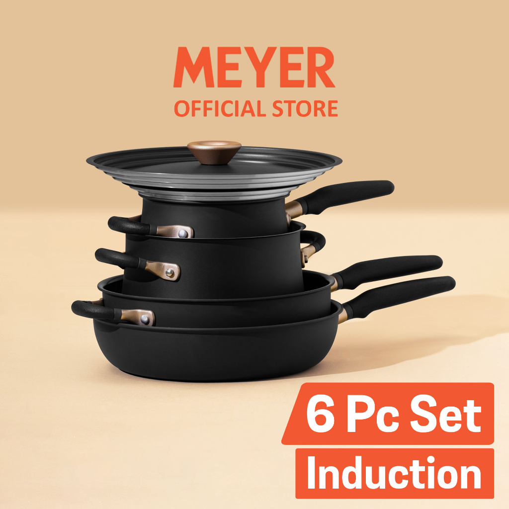 Nonstick Stackable Cookware 6 Piece Accent Set - Meyer Accent ...