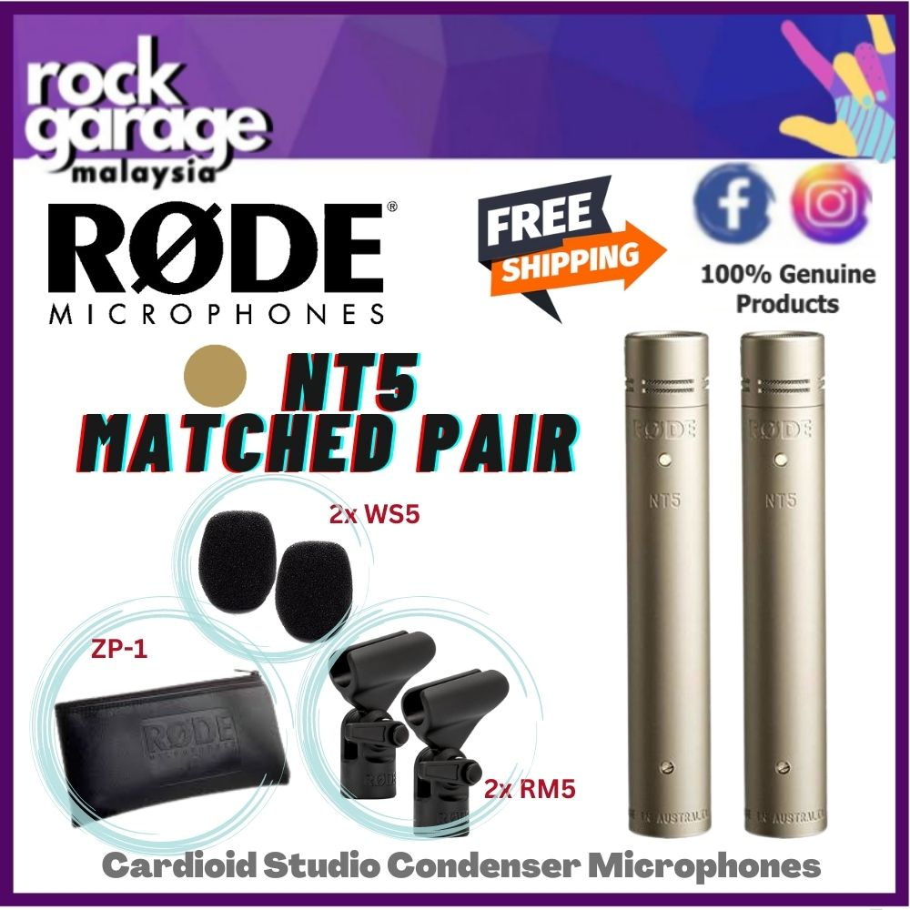 Rode NT5 Cardioid Studio Condenser Microphones - Each / Pair ( NT-5 ...