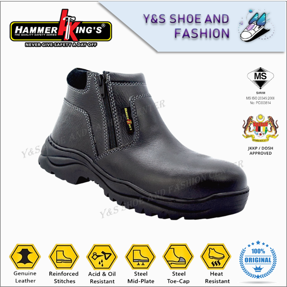 Hammer Kings Standard Men Safety Shoes Mid Cut Lace-up Steel Toe Cap ...