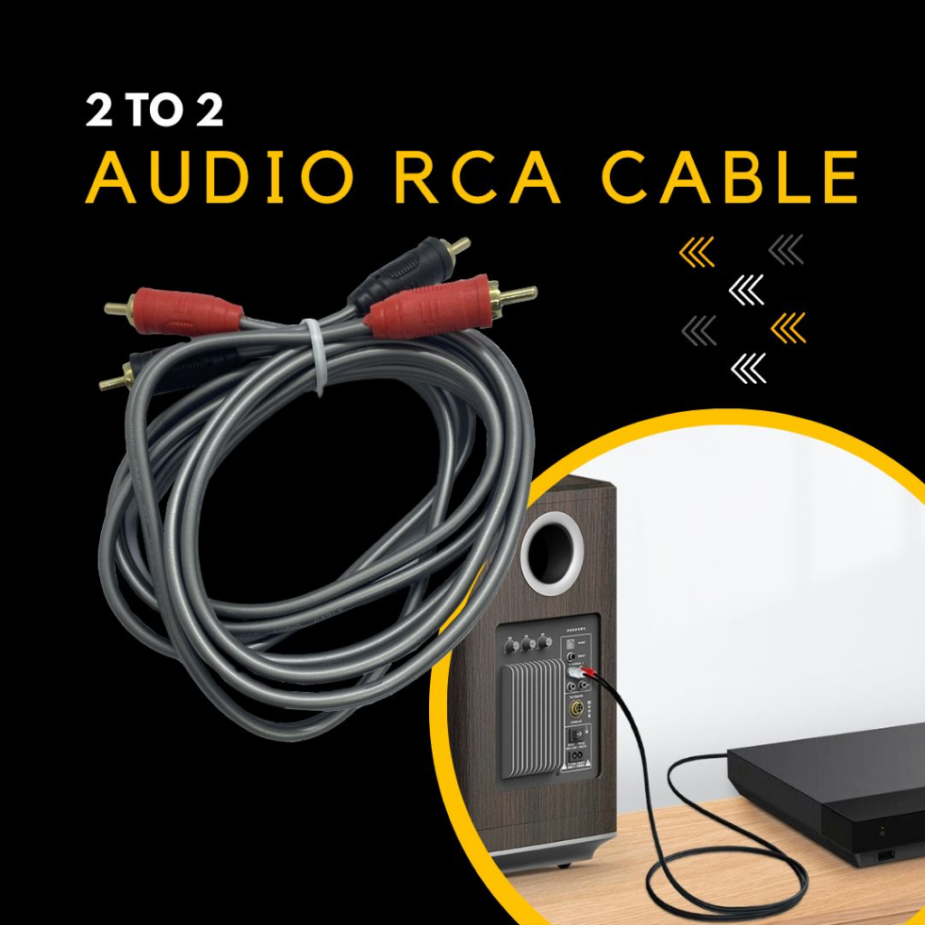 2 TO 2 RCA Cable Audio Amplifier RCA Wiring 2 Meter 5 Meter TV DVD ...