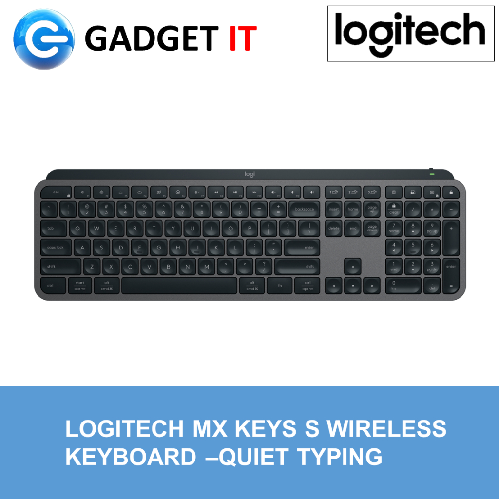 LOGITECH MX KEYS S WIRELESS KEYBOARD,LOW PROFILE,FLUID PRECISE QUIET TYPING,PROGRAMMABLE KEYS ...