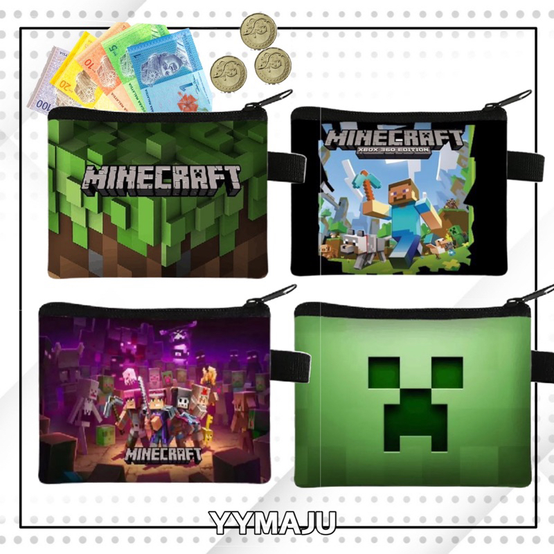Minecraft kids coin wallet/ Dompet sekolah | Shopee Malaysia