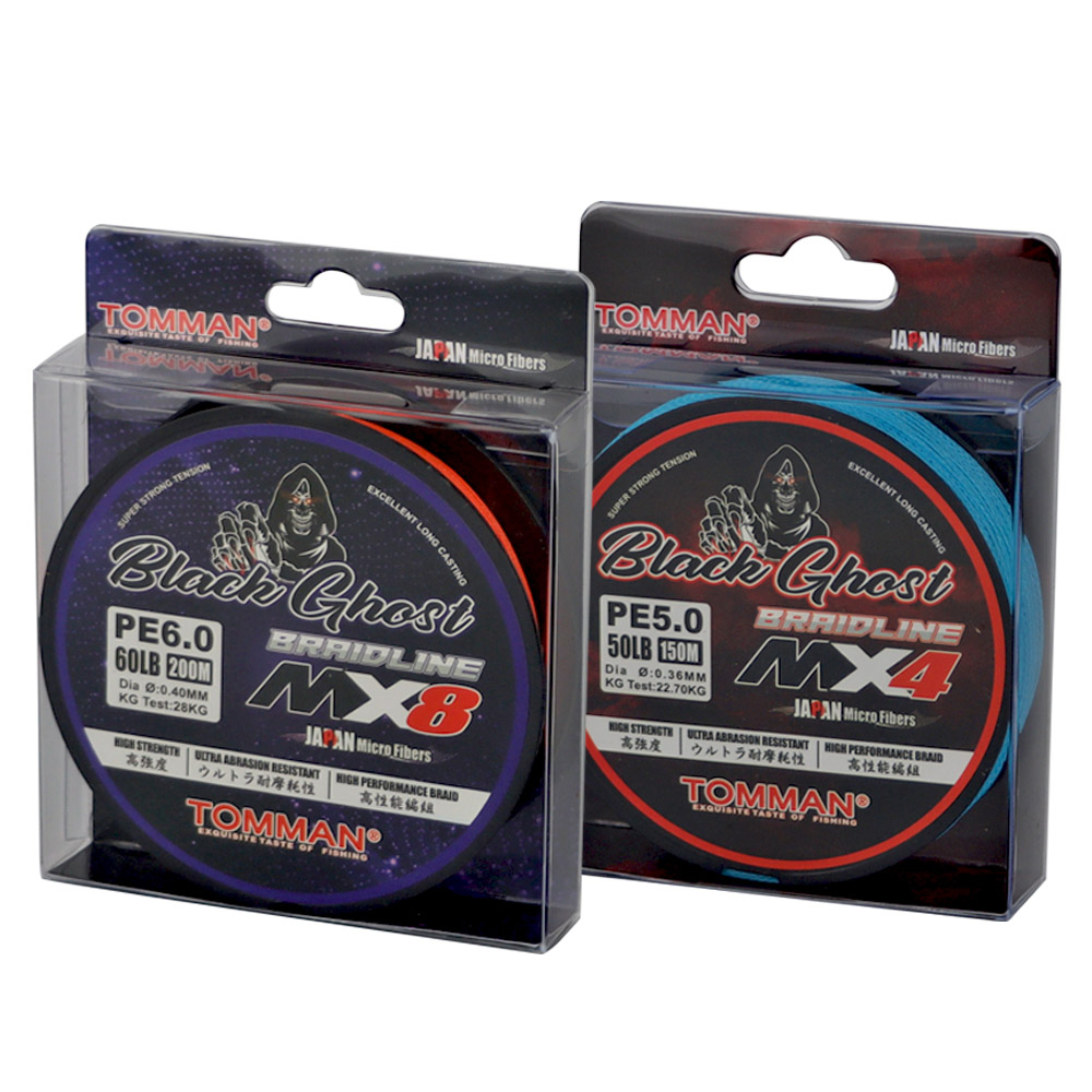 (10LB-60LB/PE1.0-PE6.0) Tomman Black Ghost MX Fishing Braid Line 4X 8X ...